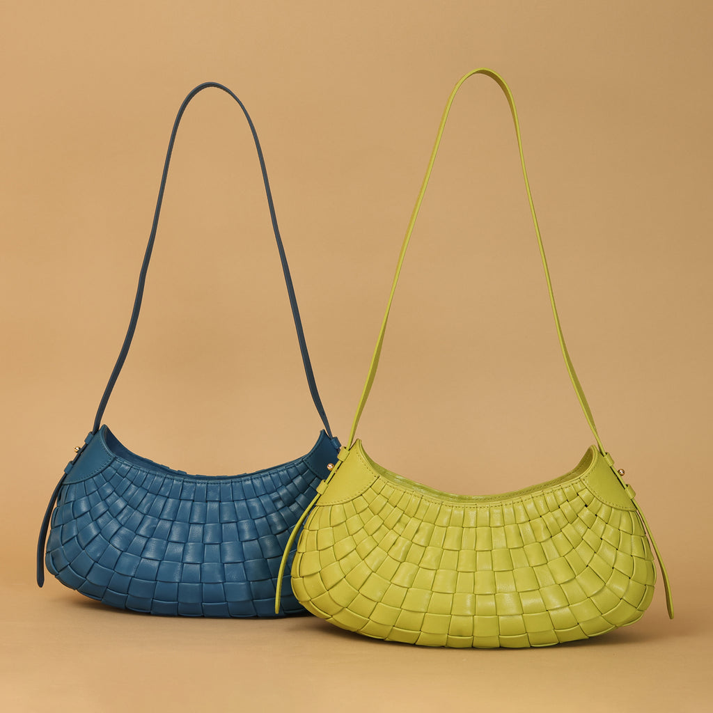 Calonge - Handwoven Moulinet Leather Shoulder Bag - Women