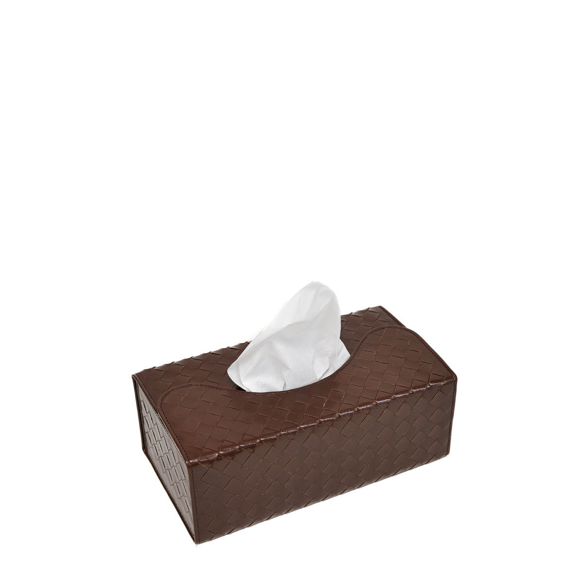 Get Woven Leather Tissue Box - Bark | Calonge