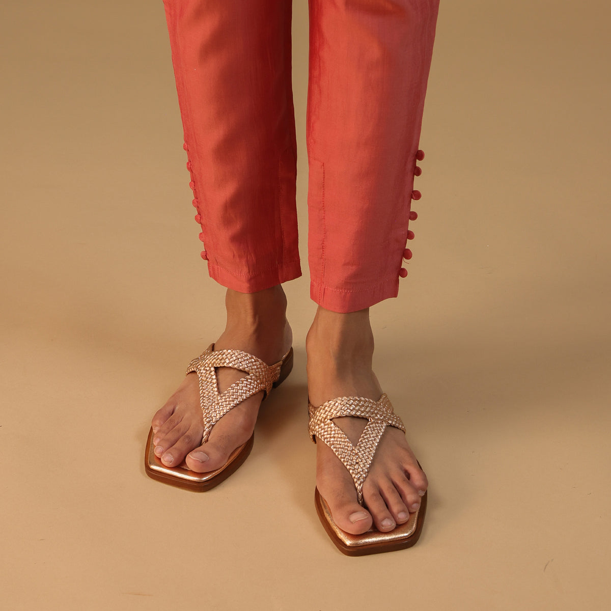 TYRA SANDAL - METALLIC ROSE GOLD – Calonge